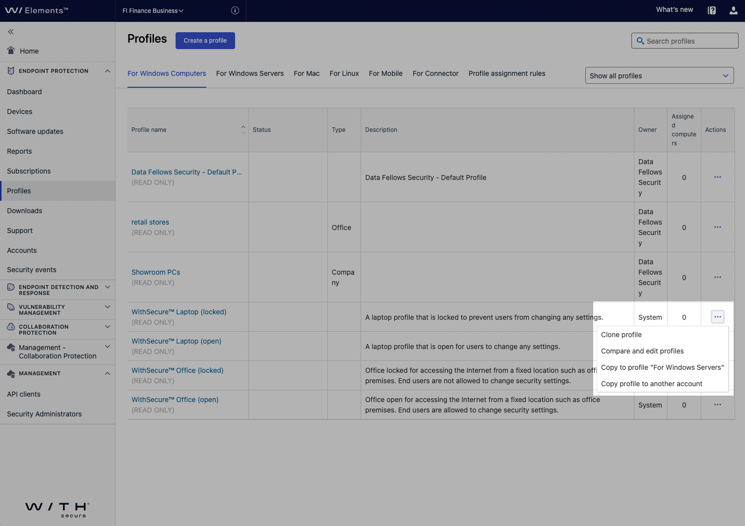 Quick Start – Elements Endpoint Protection | WithSecure™