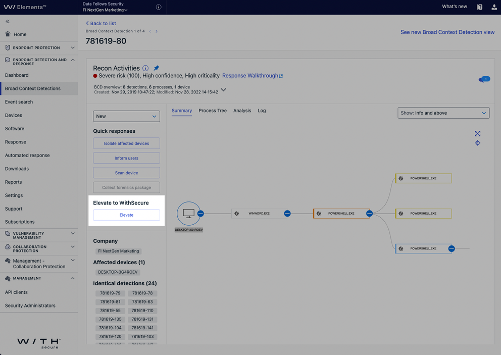 Quick Start – WithSecure™ Elevate | WithSecure™