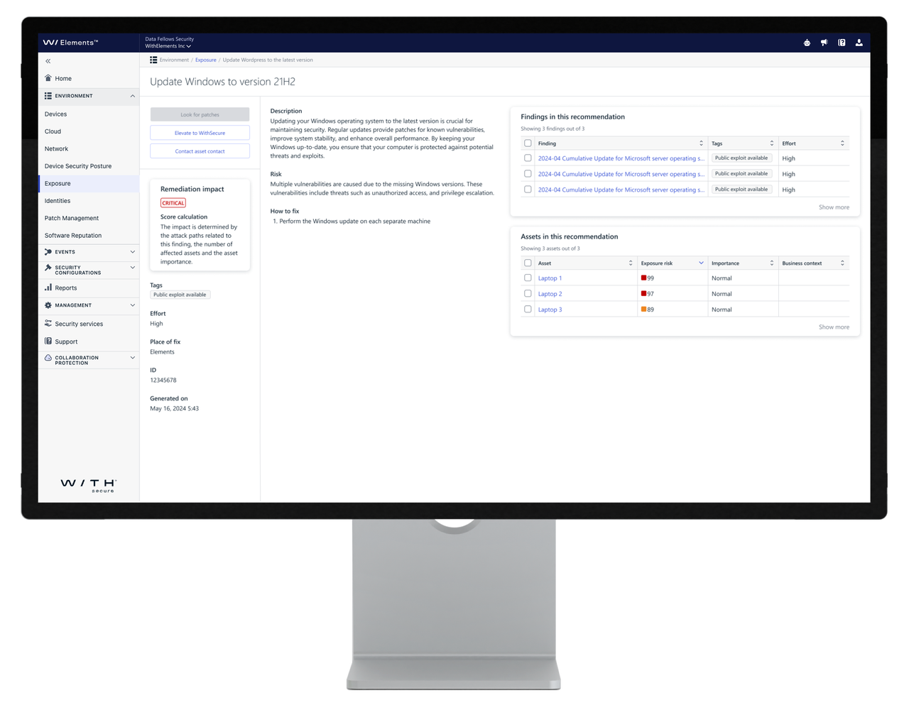 Withsecure™ Elements Exposure Management Withsecure™ 
